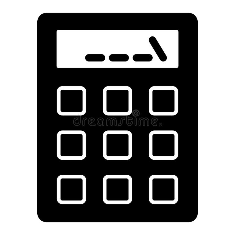 Office Calculator Solid Icon, Counting Numbers Concept. Vector Graphics Stock Illustration ...