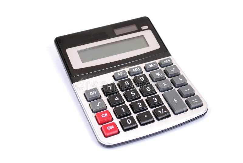 Office Calculator on a White Background. Stock Photo - Image of figures ...
