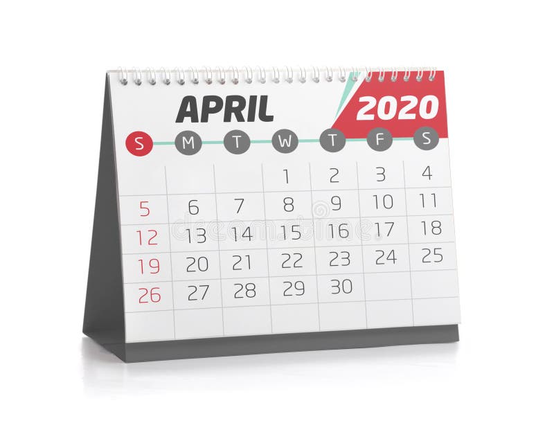 Office Calendar April 2020 stock illustration. Illustration of months ...