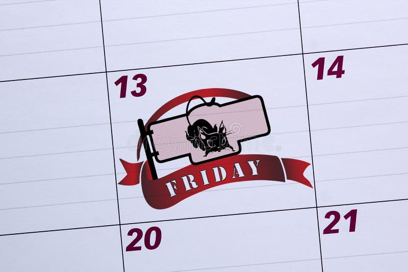 Office Calendar Marked Friday the 13th Stock Photo - Image of fail ...