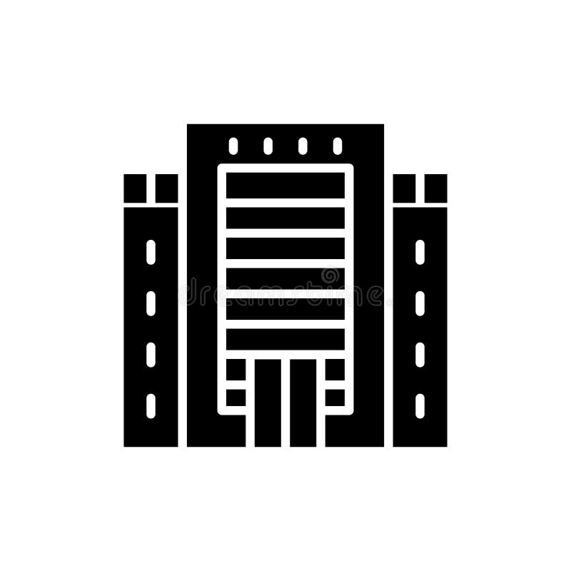 Office Center Black Icon Concept. Office Center Flat Vector Symbol ...
