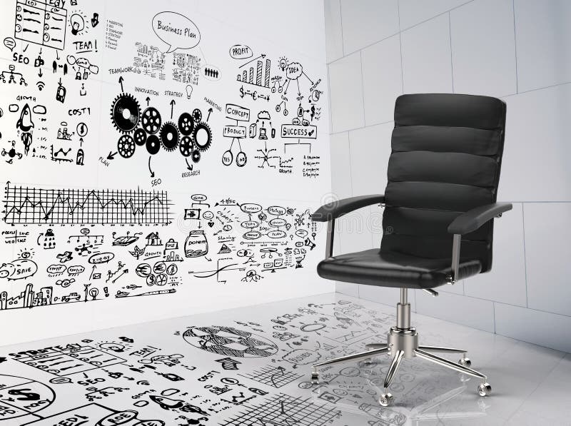 Office Chair with Business Plan Stock Image - Image of plan, vision ...