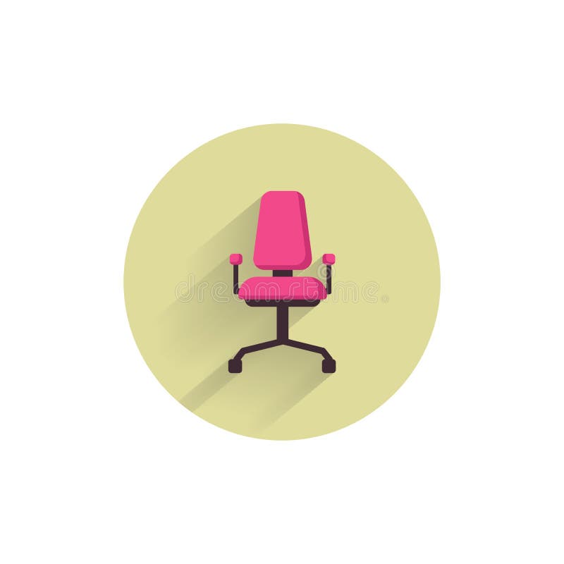 Office Chair Flat Icon with Shadow. Chair Icon Stock Vector ...