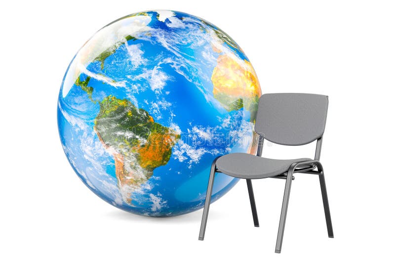 Earth Globe with Safety Cones, 3D Rendering Stock Illustration ...