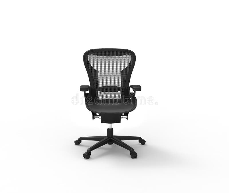Leather Office Chair Back View Stock Illustration - Illustration of ...