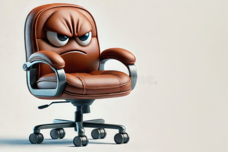 An Office Chair with a Funny Angry Expression. Space for Text. Stock ...