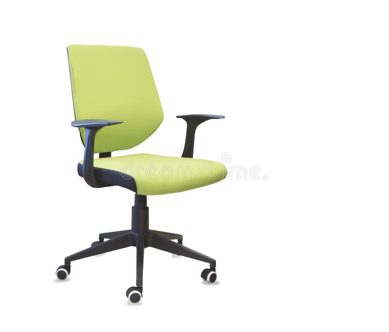 Office Chair from Green Cloth Over White Stock Image - Image of chair ...