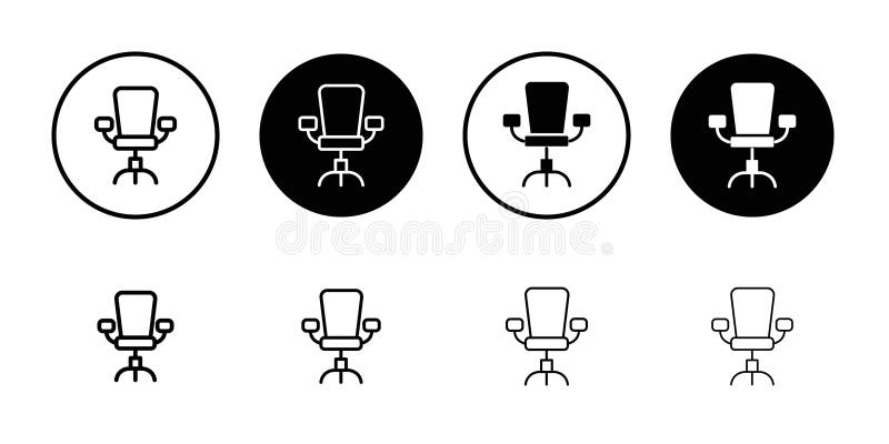 Office Chair Icon Outline Vector for Web Ui Stock Illustration ...