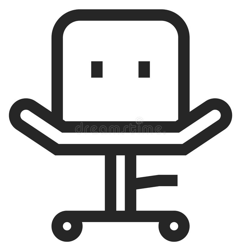 Office Chair Icon. Work Seat Line Symbol Stock Vector - Illustration of ...