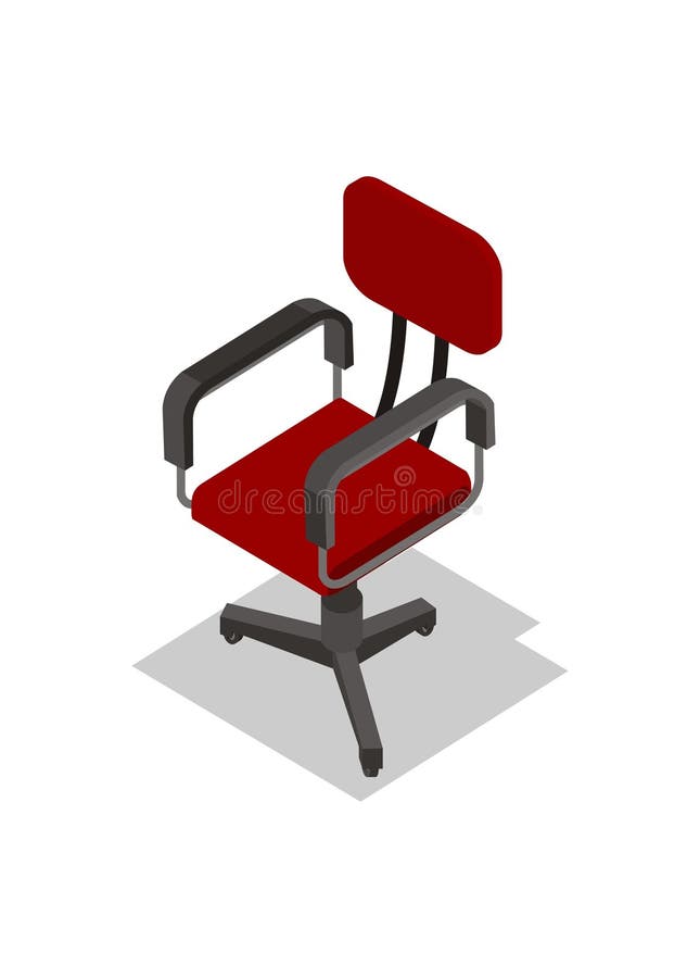 Office Chair in Isometric View. Simple Flat Illustration. Stock Vector ...