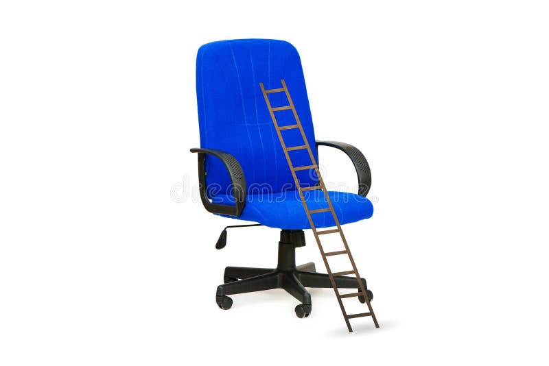 Office Chair with Ladder in Career Concept Stock Illustration ...