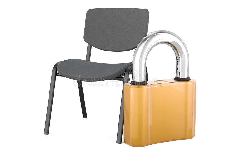Office Chair with Padlock. 3D Rendering Stock Illustration ...