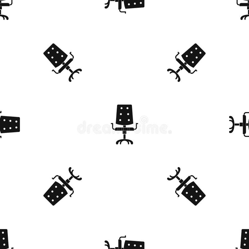 Office Chair Pattern Seamless Black Stock Vector - Illustration of ...