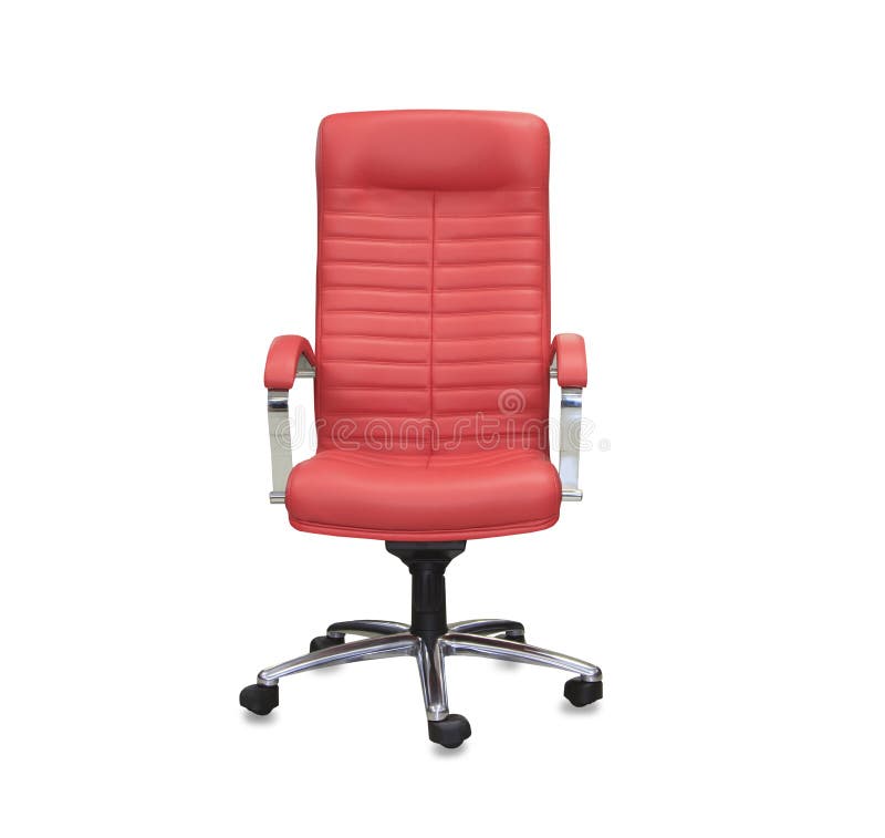 Office Chair from Red Leather. Isolated Stock Photo - Image of elegance ...