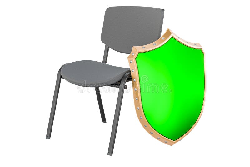 Office Chair with Shield. 3D Rendering Stock Illustration ...