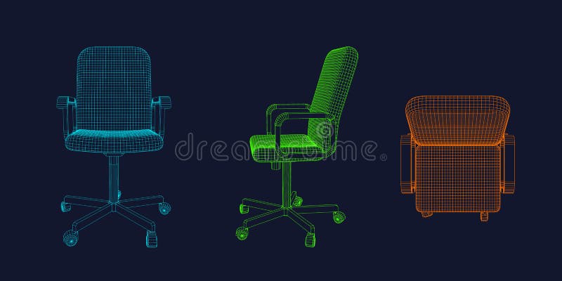 Wireframe of Office Building Stock Illustration - Illustration of ...