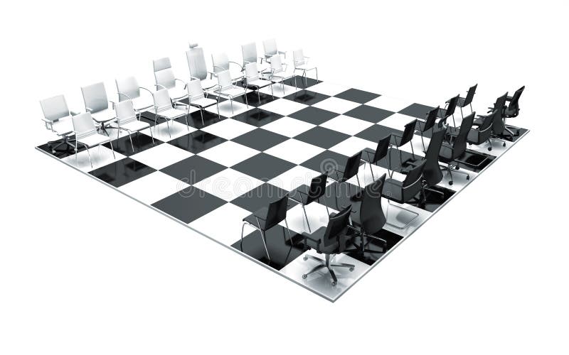 Office Chairs on Chess Board Stock Illustration - Illustration of chess ...