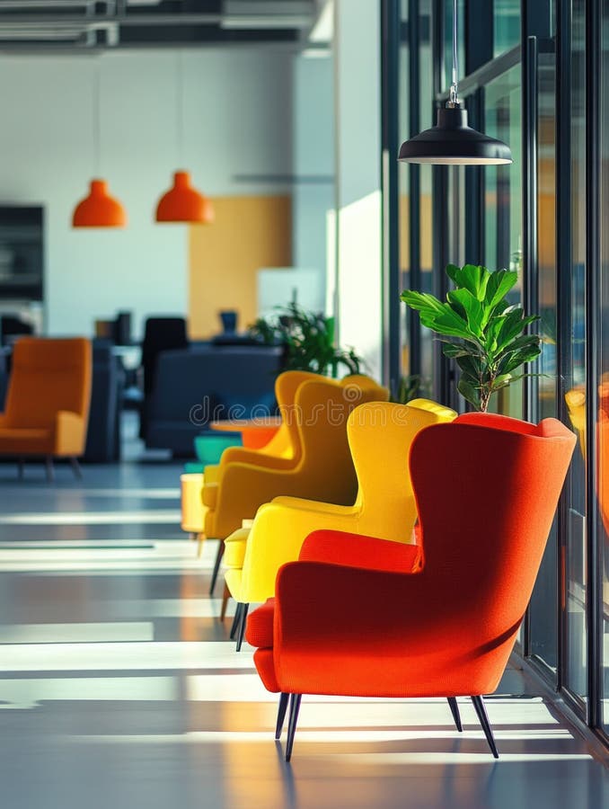Office Chairs Lobby stock image. Image of generated - 377426721