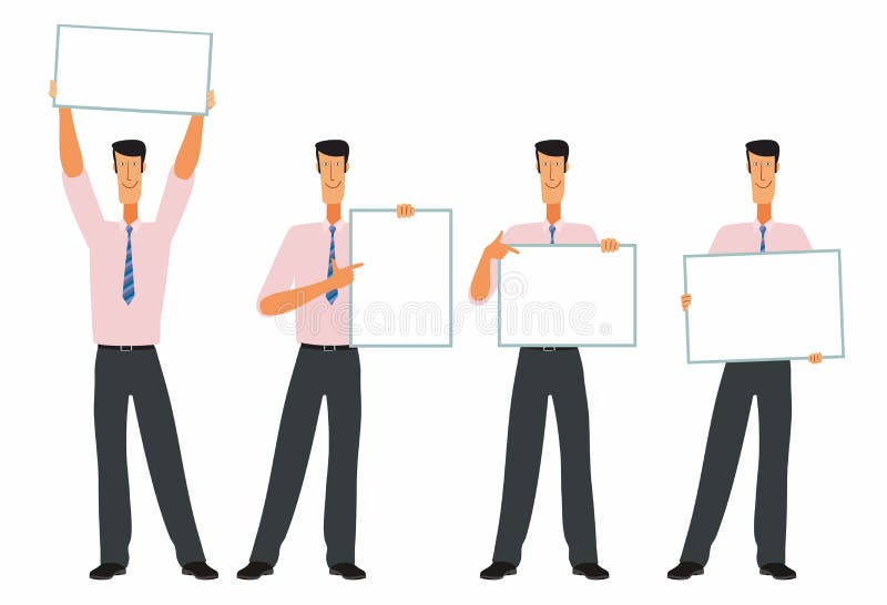 An Office Character. a Positive Man Shows a Sign Stock Vector ...
