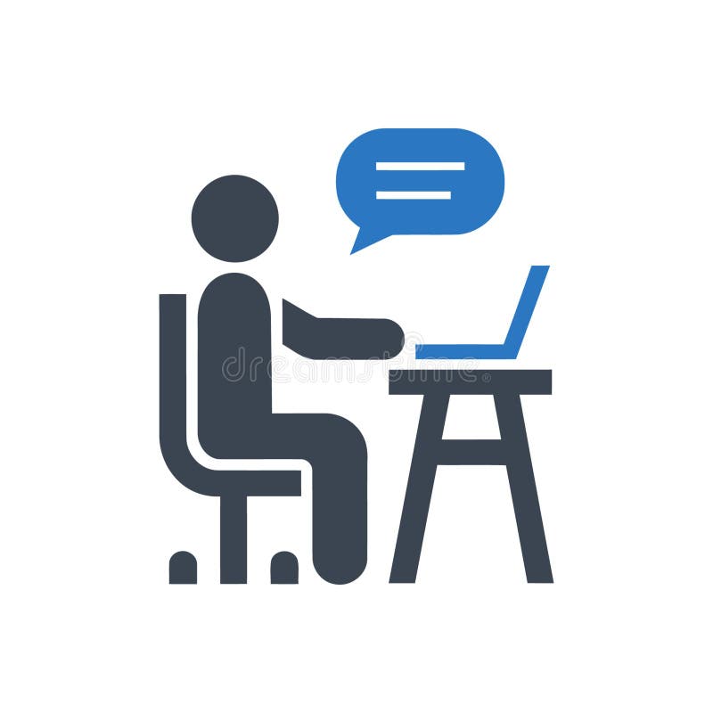 Office Chat Icon stock vector. Illustration of computer - 361528879