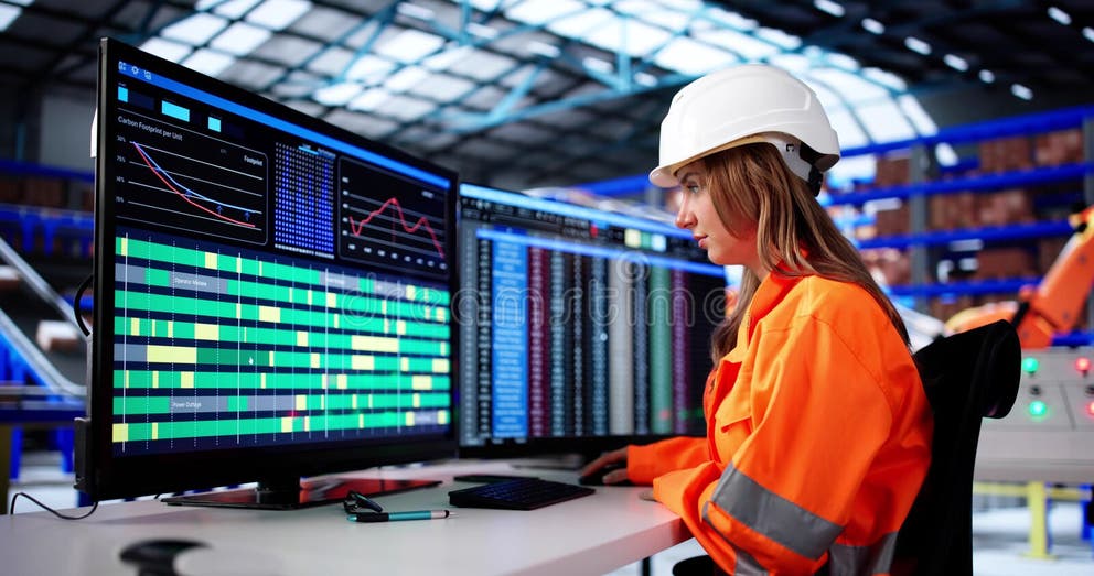 Office Clerk Entering Supplier Data into Warehouse Inventory Stock ...