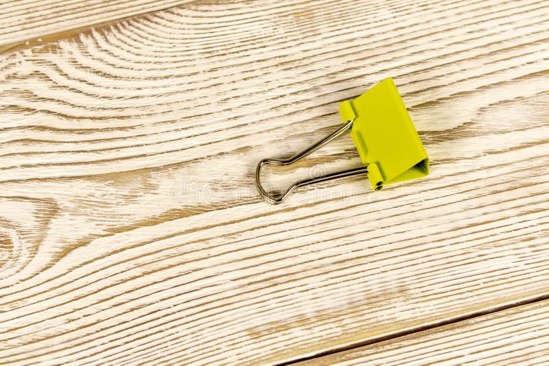 Office Clips on a Wooden Table. Close-up Stock Photo - Image of office ...