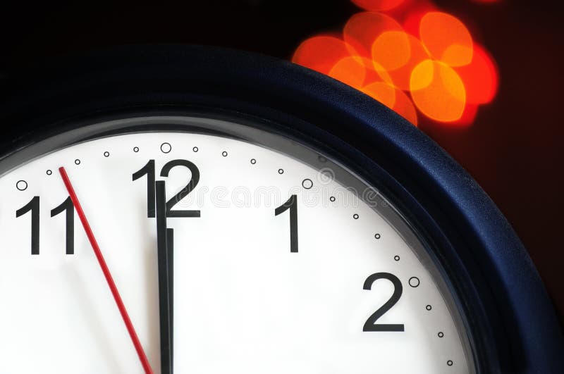 New year clock stock image. Image of midnight, celebration - 16120011