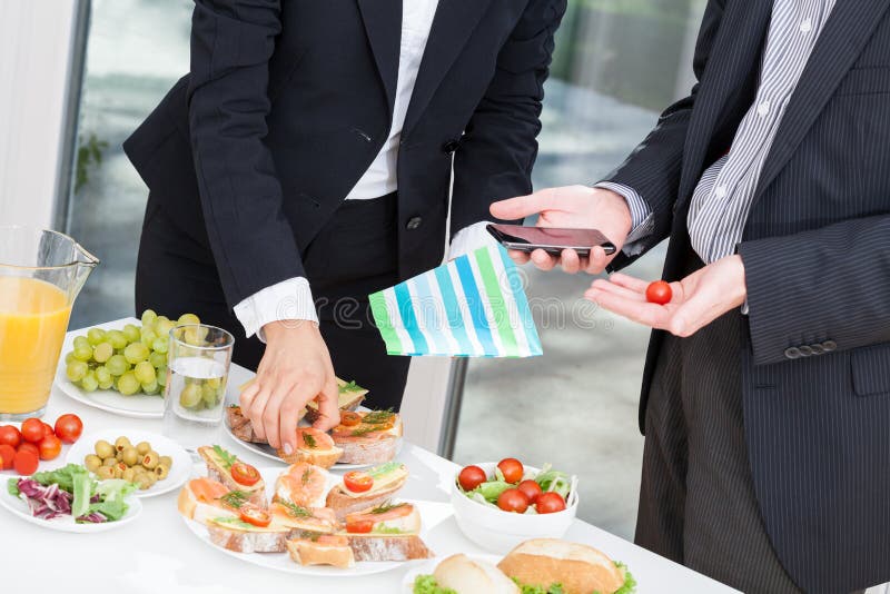 Office Colleagues at Buffet Stock Image - Image of buffet, fresh: 34112901