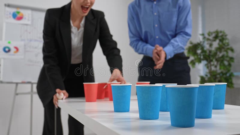 Office Colleagues Engaging in a Fun Team Building Activity Stock ...