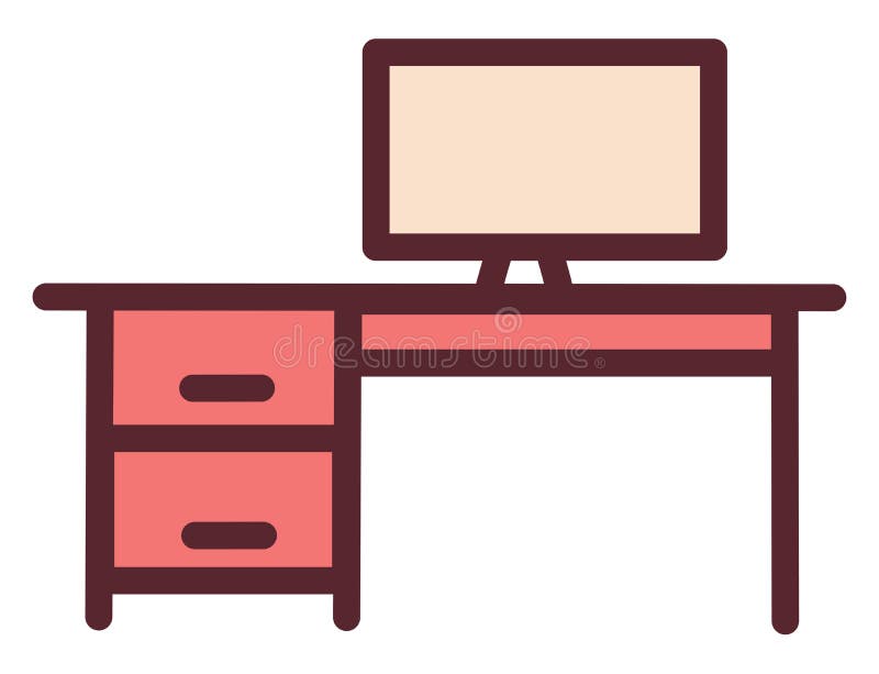 Office computer, icon stock vector. Illustration of digital - 259399645