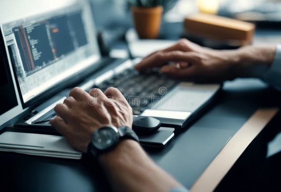 Office Computer Professional Civil Engineer Hands Working Stock ...