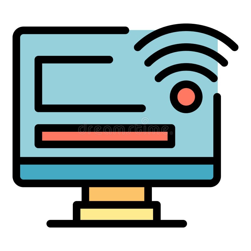 Office Computer Remote Access Icon Color Outline Vector Stock Vector ...