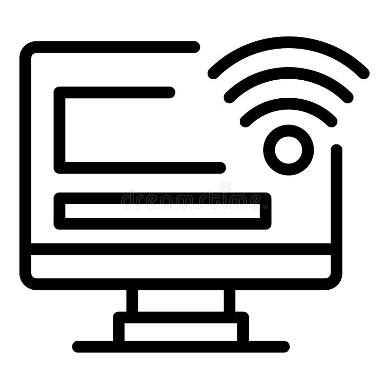 Office Computer Remote Access Icon, Outline Style Stock Vector ...