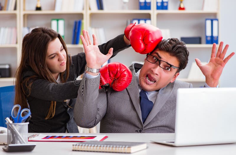 Office Conflict between Man and Woman Stock Image - Image of problem ...