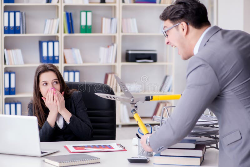 The Office Conflict between Man and Woman Stock Photo - Image of ...