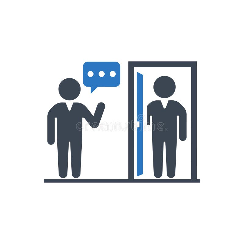 Office Conversation at Door Icon Stock Vector - Illustration of ...