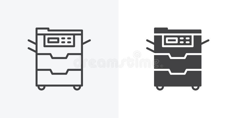 Copy Machine Line Icon, Outline Vector Sign, Linear Style Pictogram ...