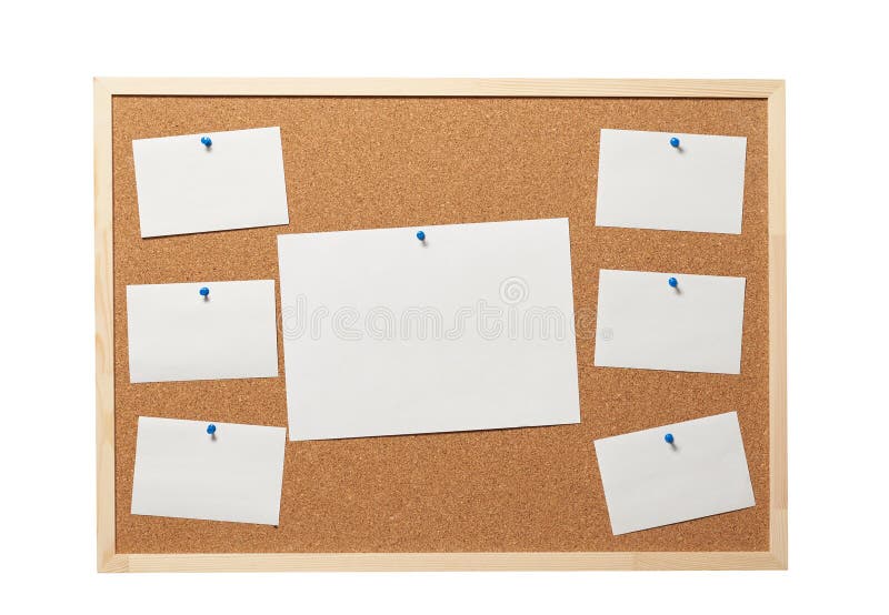 Office Cork Board for Notes with Blank Notes Stock Image - Image of ...