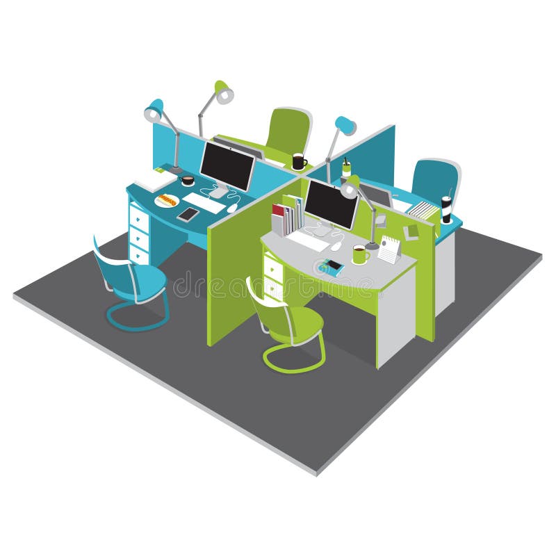 Cubicle Desks Stock Illustrations – 54 Cubicle Desks Stock ...