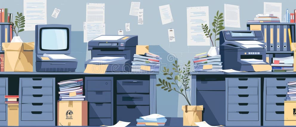 Office Dark Gray Copier and Multifunction Scanner Printer Printing ...