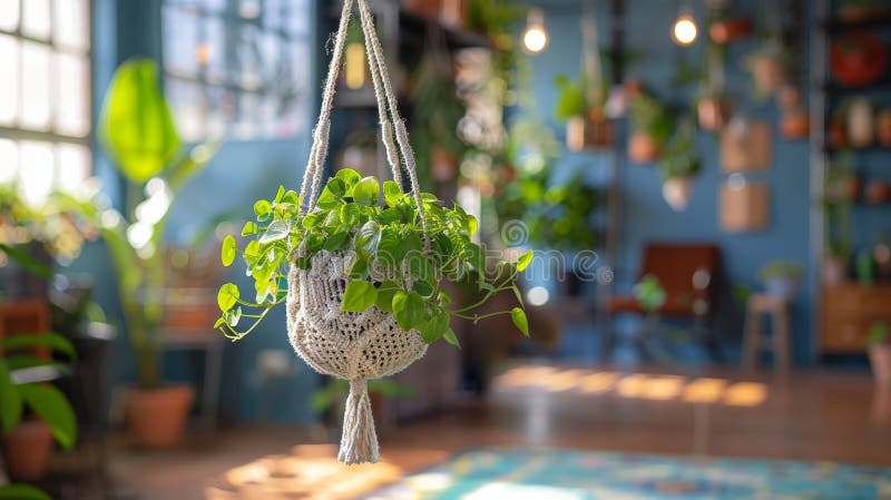 Office Decor Ideas, in the Office, Elegant Macrame Plant Hangers ...
