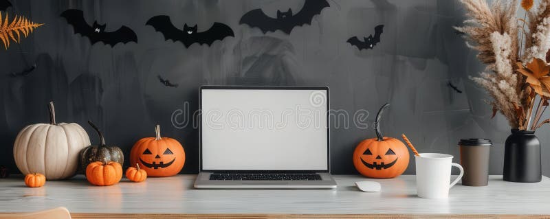 An Office Decorated with Pumpkins and Bats, Where a Software Team is ...