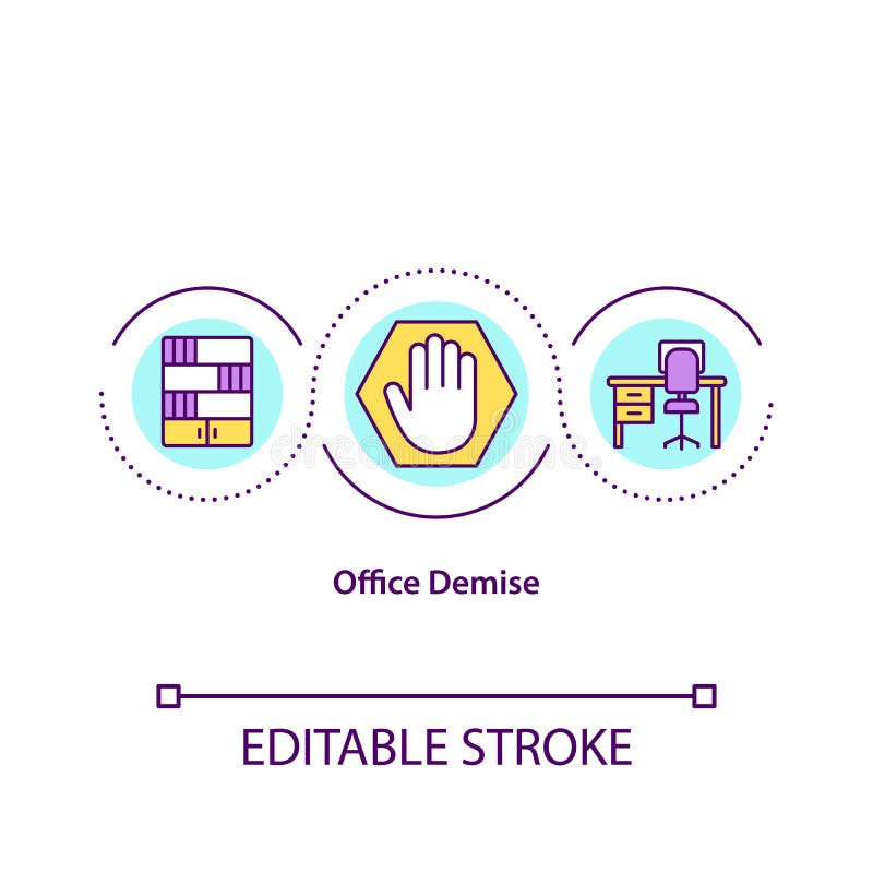 Office demise concept icon stock vector. Illustration of design - 215418209