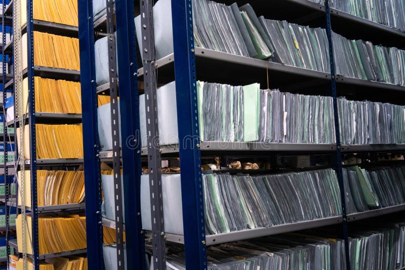 Office Deposit, Complete Shelves of Folders and Office Information ...