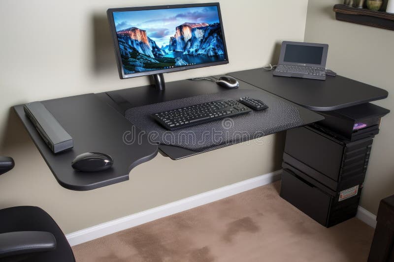 Office Desk with Built-in Keyboard Tray and Mousepad for Maximum ...