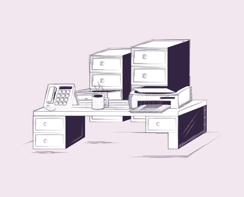 Creative Office Design Vector Ilustration Stock Illustration ...