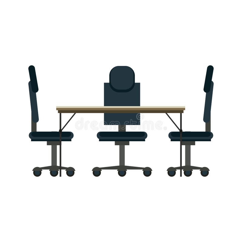 Office desk and chairs stock vector. Illustration of monitor - 143399602