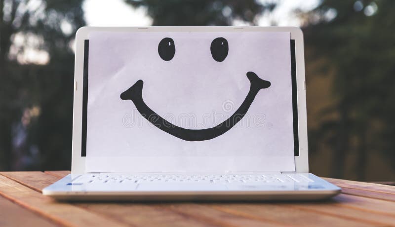 Office Desk with Computer; Coffee Cup and Smile Stock Photo - Image of ...