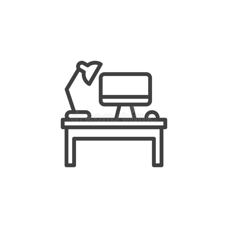 Desk Computer Outline Stock Illustrations – 14,523 Desk Computer ...