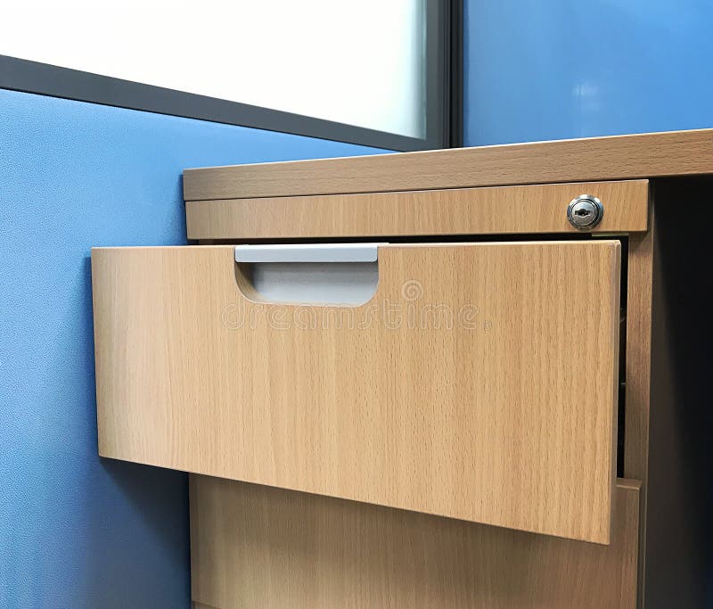 Office Desk Drawer Pulled Open, Unlocked Stock Image - Image of hold ...